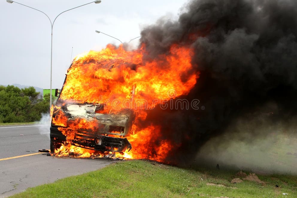Car Burning with Fire stock photo. Image of burn, outdoors - 9657408