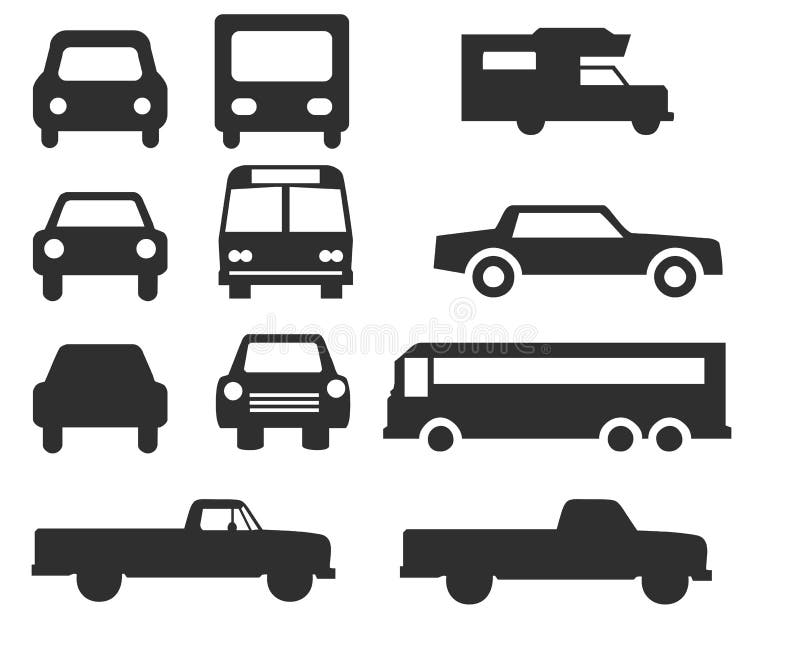 Car and Bus Icon Set - Vector Stock Vector - Illustration of touch ...