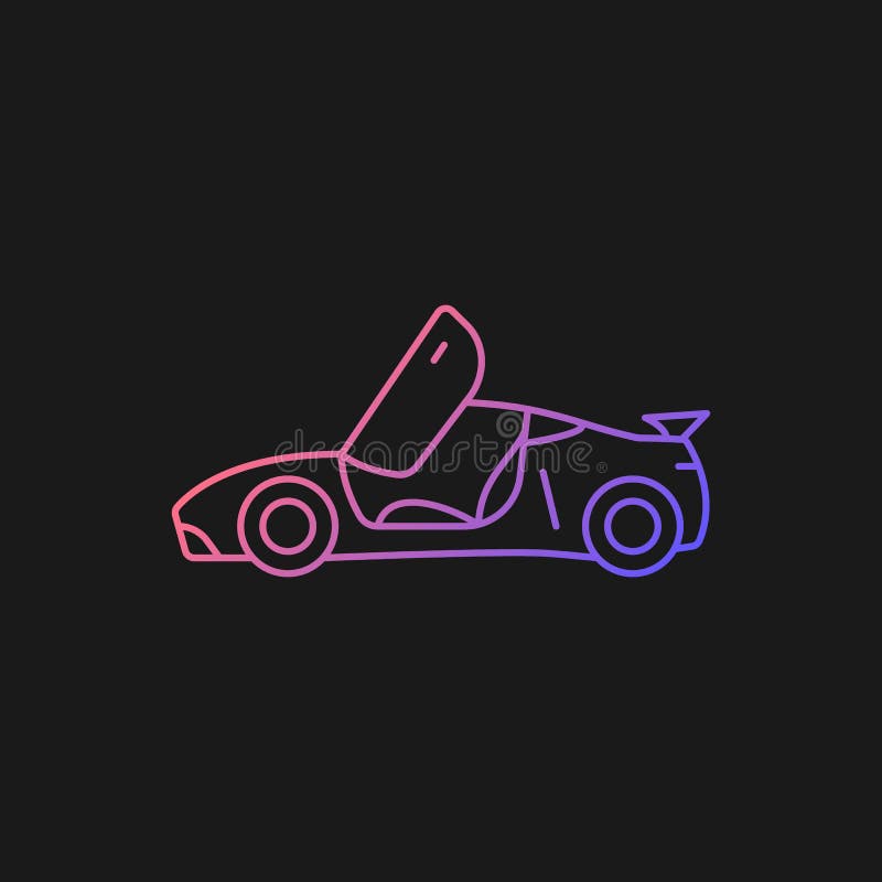 Car with Butterfly Doors Gradient Vector Icon for Dark Theme Stock ...