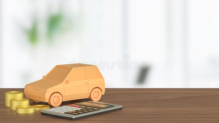 The Car and Calculator for Business Concept 3d Rendering Stock ...