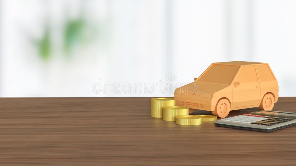 The Car and Calculator for Business Concept 3d Rendering Stock ...