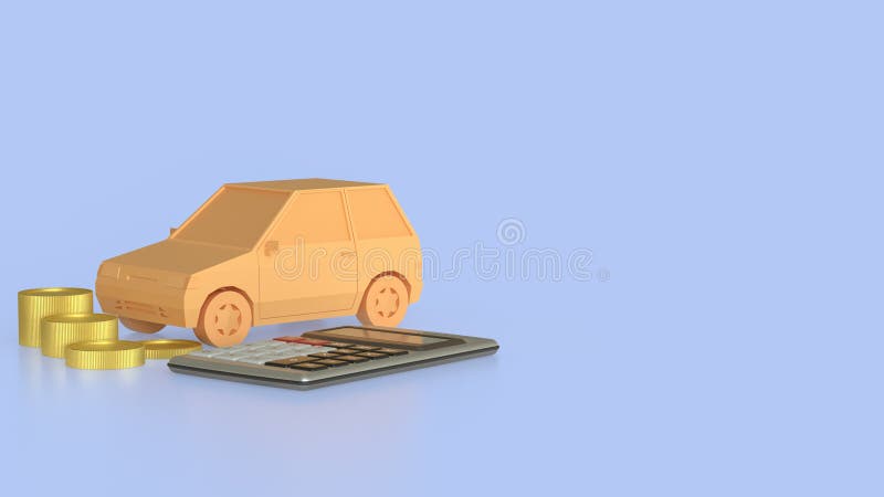 The Car and Calculator for Business Concept 3d Rendering Stock ...