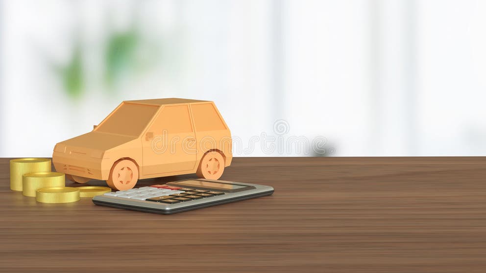 The Car and Calculator for Business Concept 3d Rendering Stock ...