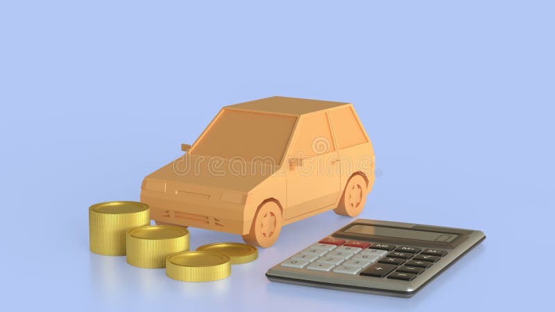The Car and Calculator for Business Concept 3d Rendering Stock ...