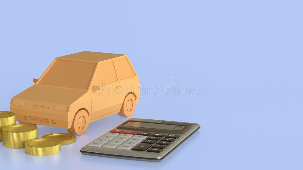 The Car and Calculator for Business Concept 3d Rendering Stock ...