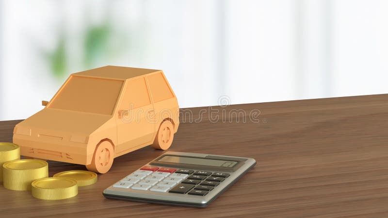 The Car and Calculator for Business Concept 3d Rendering Stock ...