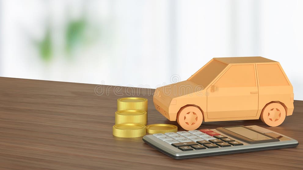 The Car and Calculator for Business Concept 3d Rendering Stock ...