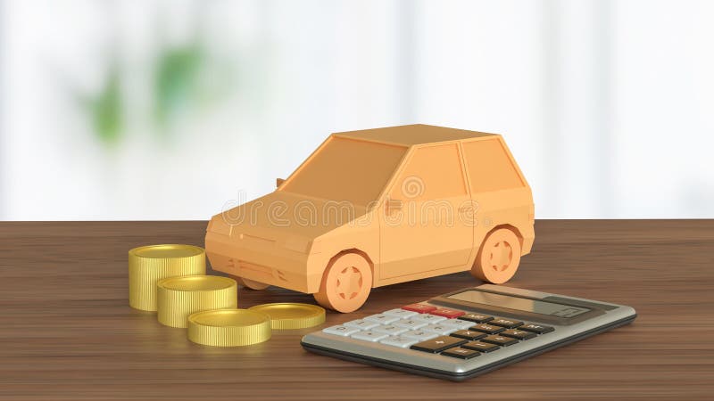 The Car and Calculator for Business Concept 3d Rendering Stock ...