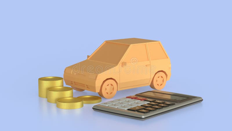 The Car and Calculator for Business Concept 3d Rendering Stock ...