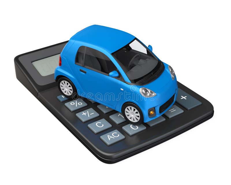 Car and Calculator Isolated Stock Illustration - Illustration of ...
