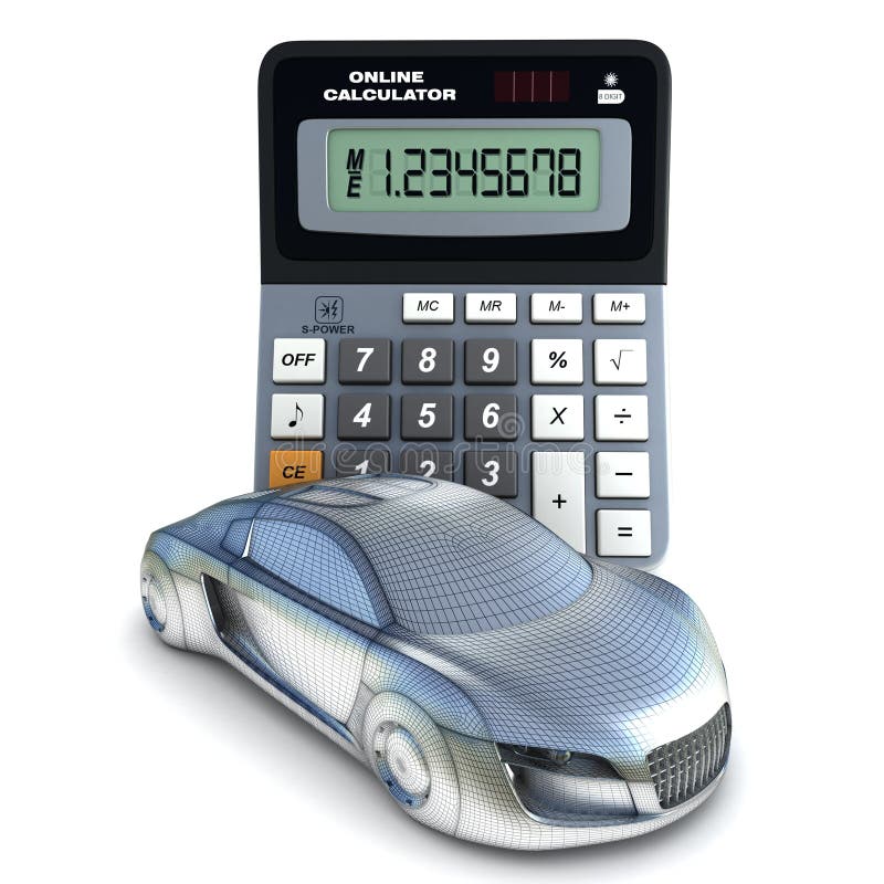 Calculator and car stock illustration. Illustration of lending - 55509381