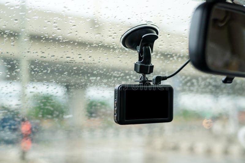 Car Camera Installed on a Windshield Stock Image - Image of system ...