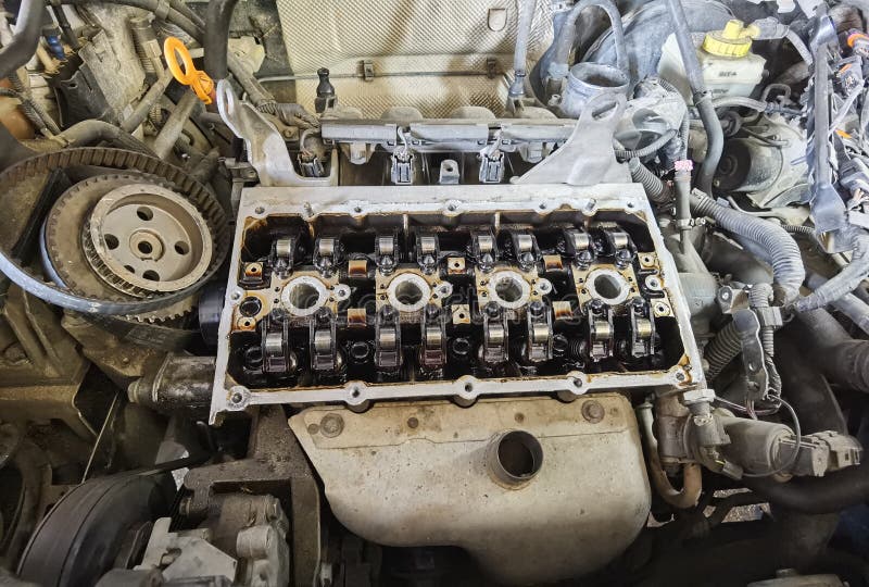 Car Camshaft Car Engine Open Machine Stock Image - Image of automotive ...