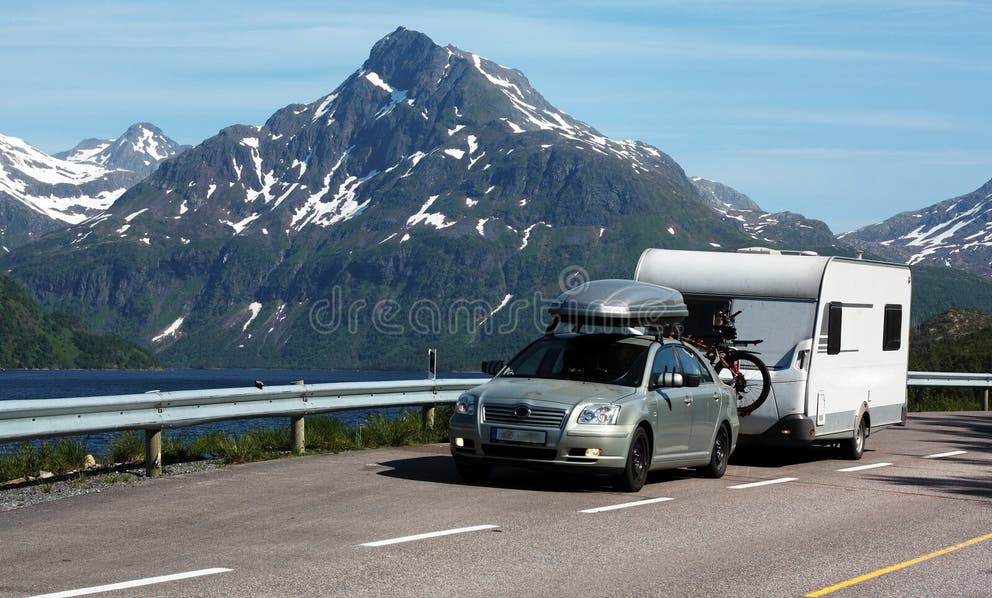 Car and caravan stock image. Image of water, cargo, home - 20157993