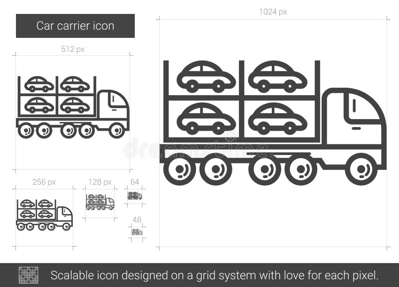 Car carrier line icon. stock vector. Illustration of carry - 93879180