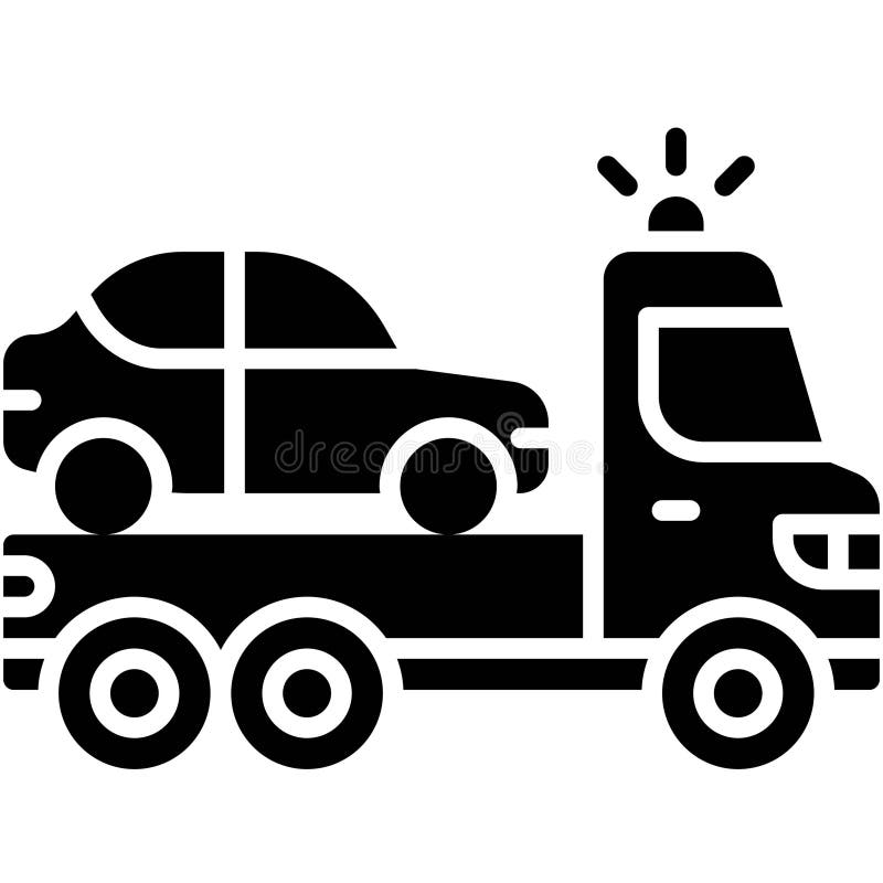 Car Carrier Trailer Icon, Car Accident and Safety Related Vector ...
