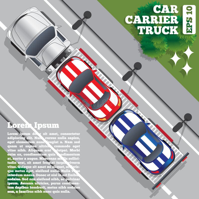 Car carrier truck. stock vector. Illustration of asphalt - 143418345