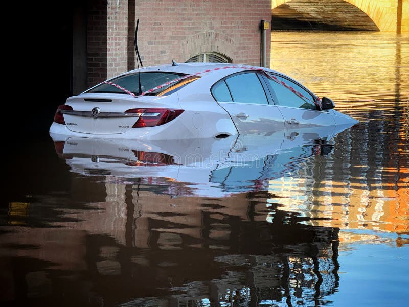 Car Caught by the Floods in York Editorial Stock Image - Image of ...