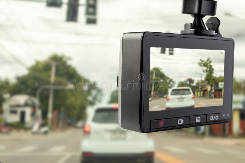 Car CCTV Camera Video Recorder for Driving Safety on the Road Stock ...