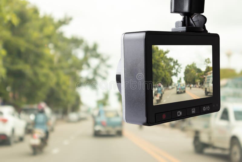 Car CCTV Camera Video Recorder for Driving Safety on the Road Stock ...