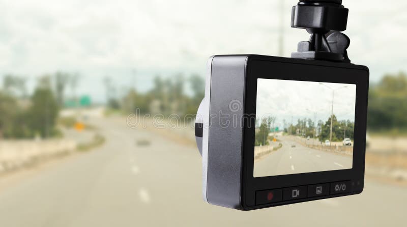 Car CCTV Camera Video Recorder for Driving Safety on the Road Stock ...