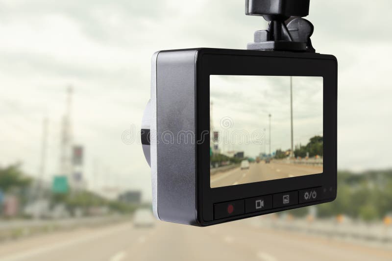 Car CCTV Camera Video Recorder for Driving Safety on the Road Stock ...