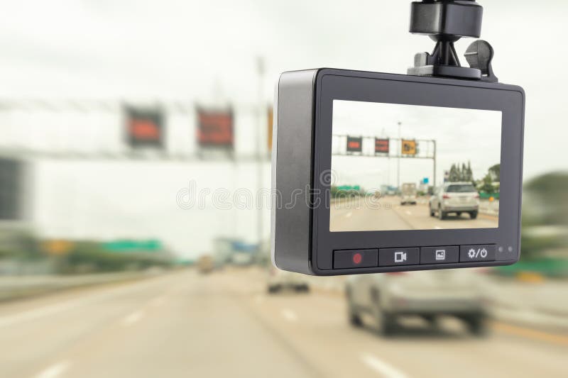 Car CCTV Camera Video Recorder for Driving Safety on the Road Stock ...