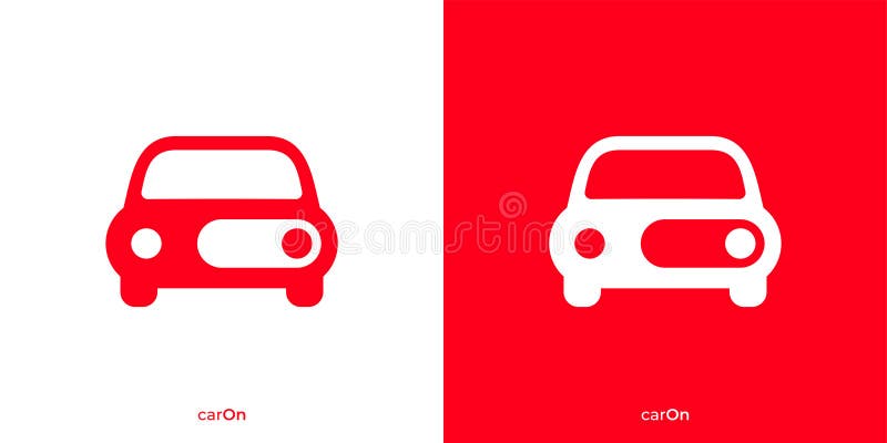 Simple Car on Logo. Car Graphic Icon and Power Button Stock Vector ...