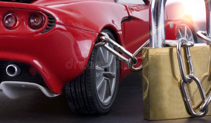 Car Chained with Padlock Close Up Stock Photo - Image of morning, rear ...