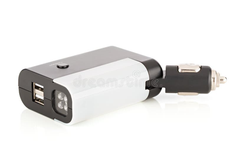 Car Charger LED Flashlight with USB Ports Stock Image - Image of ...
