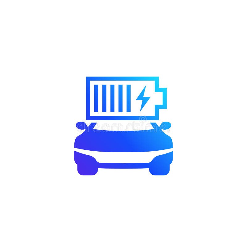 Car Charging a Battery Icon, Vector Stock Vector - Illustration of ...