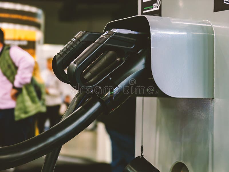 Car Charging Electric Station with Contactless Payment Option Stock ...