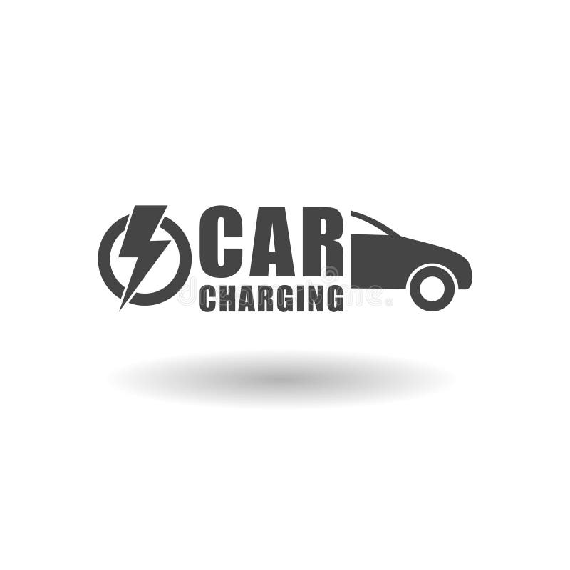 Car Charging Logo with Shadow Stock Vector - Illustration of logo ...