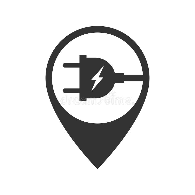 Car Charging Station on Map Pointer Graphic Icon Stock Vector ...