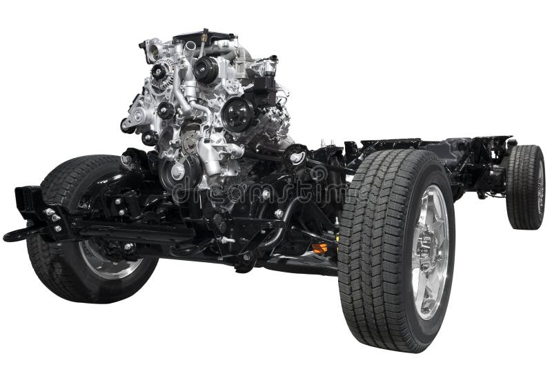 Car chassis with engine. stock image. Image of contemporary - 23707677