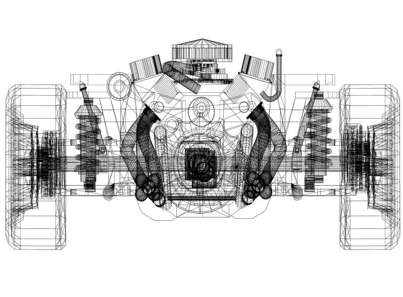 Car Chassis Blueprint Stock Illustrations – 432 Car Chassis Blueprint ...