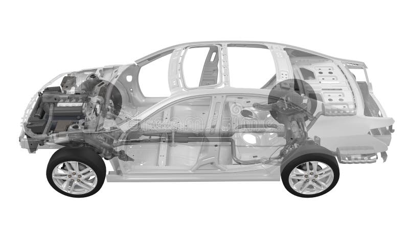 Car Chassis with Engine stock image. Image of engineering - 79613869