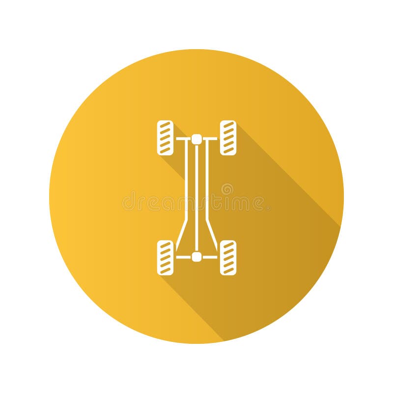 Car Chassis Frame Flat Design Long Shadow Glyph Icon Stock Vector ...