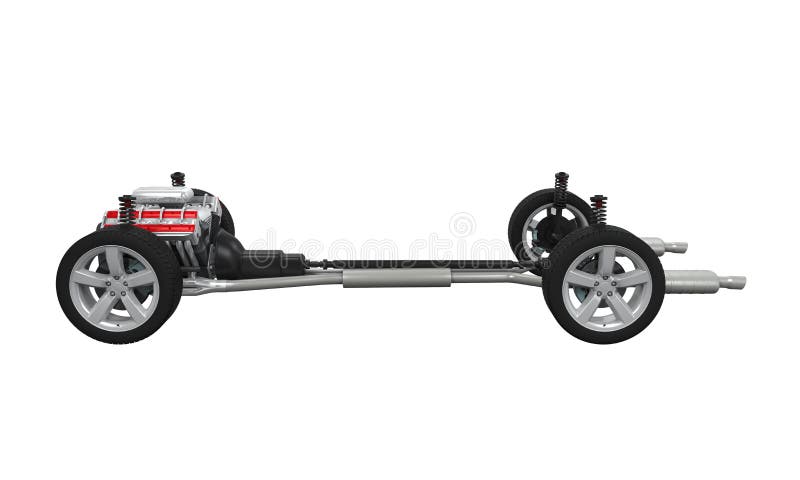 Under Carriage Technical 3D Rendering, of a Sedan Contemporary Car ...