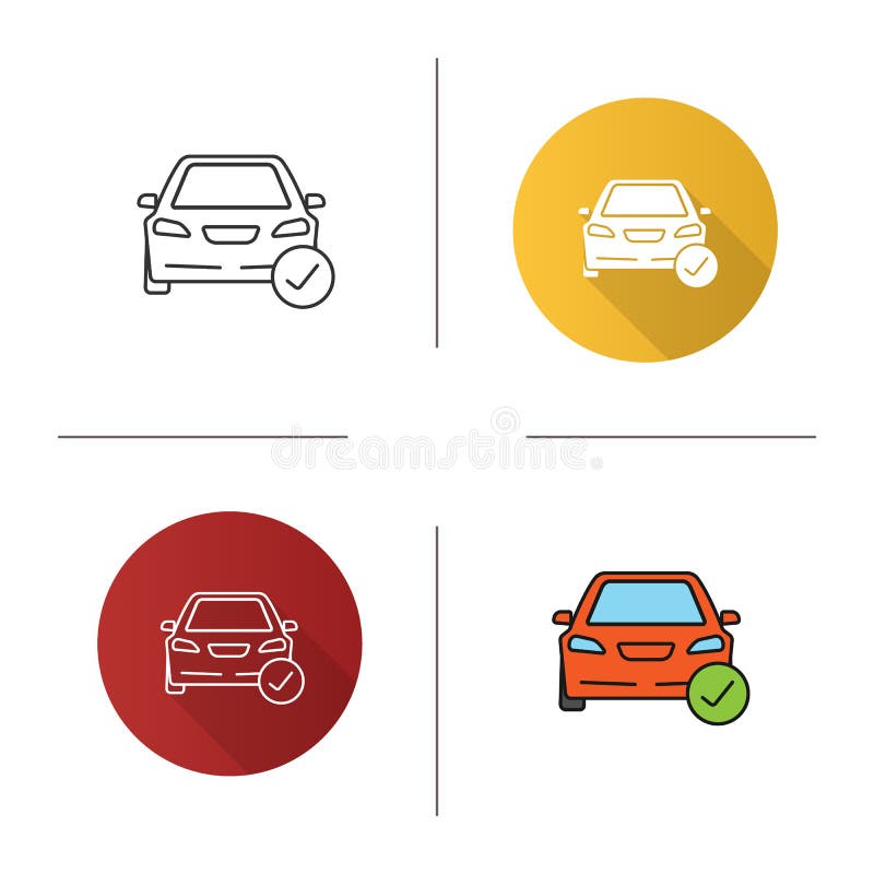 Car with check mark icon stock vector. Illustration of check - 197448310