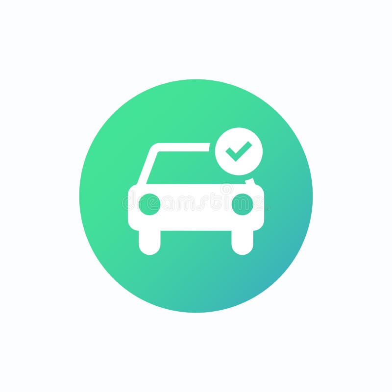 Car Check Mark Icon. Vector Illustration Stock Vector - Illustration of ...