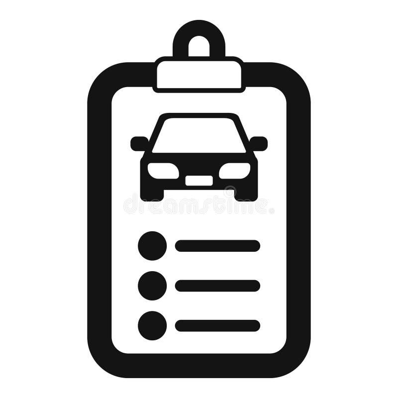 Car Checklist Clipboard Icon Representing Auto Service Maintenance ...