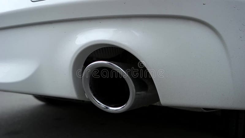 The Car Chrome Exhaust Pipe Close-up. Stock Video - Video of exhaust ...