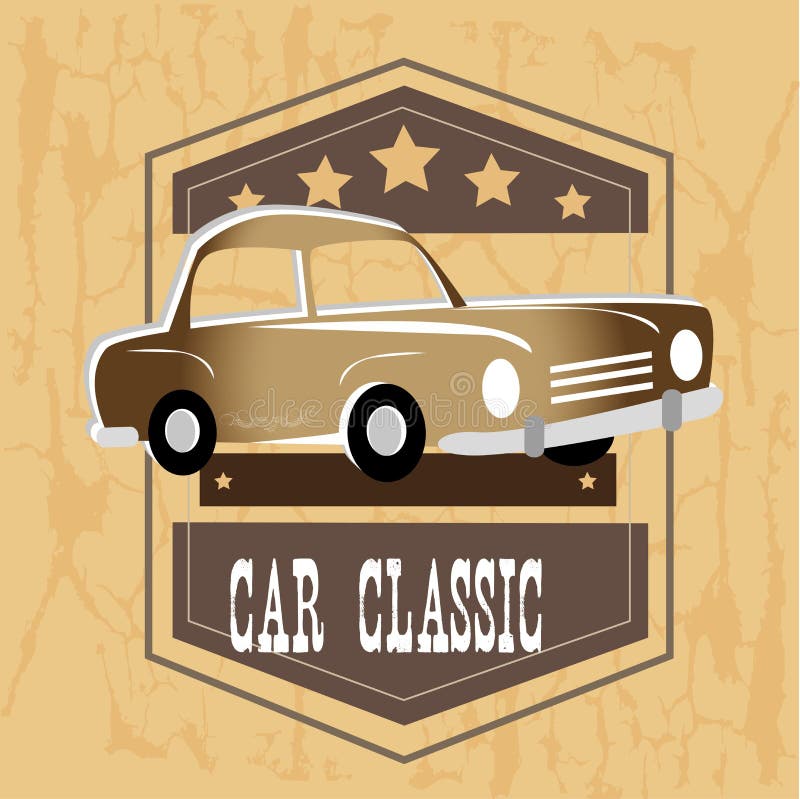 Retro Car Logo Vector. Vintage Classic Vehicle Stock Vector ...
