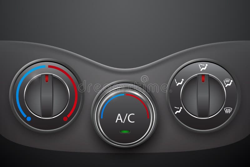 Car Climate Control with Air Condition Button Stock Vector ...