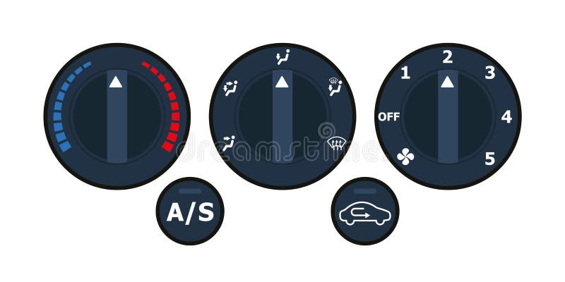 Car Climate Control with Air Condition Button, Vector Design Stock ...