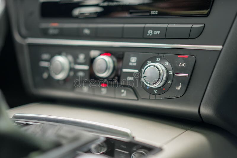 Car Climate Control Dashboard Display, Close-up Stock Photo - Image of ...