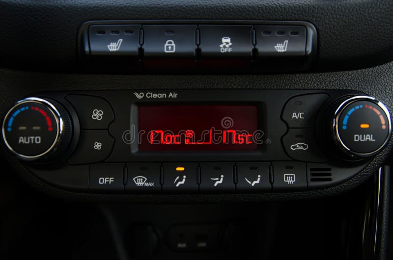Car Climate Control Panel Display Showing Temperature Settings Stock ...