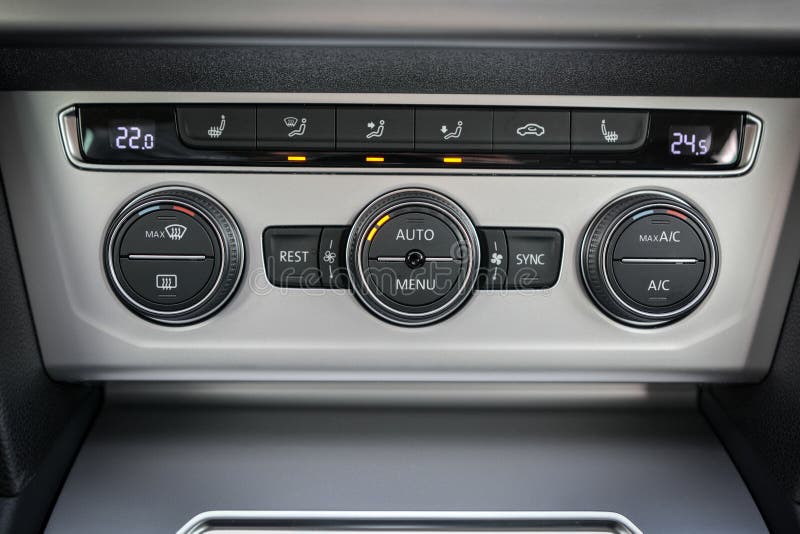 Car Climate Control Panel with Temperature Display and Buttons for ...