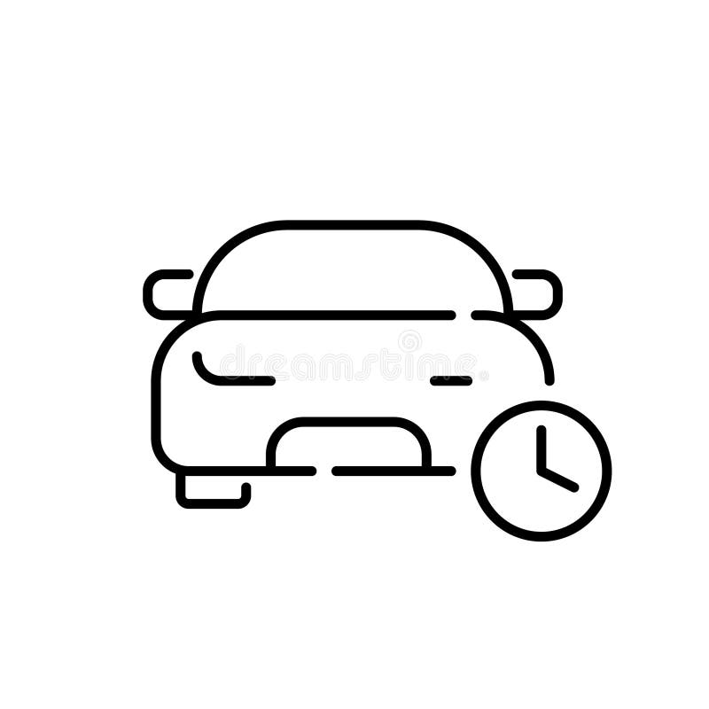 Car and Clock. Hourly Rental Rates. Pixel Perfect Icon Stock Vector ...